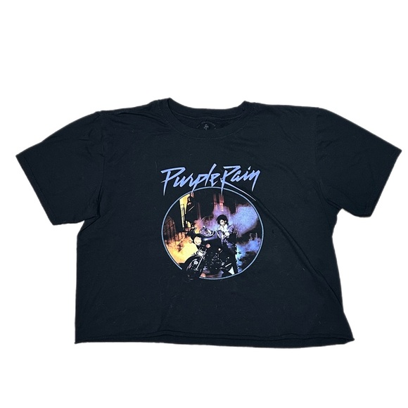 Prince | Tops | Prince Purple Rain Cropped Tshirt Size Large | Poshmark